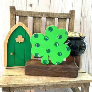 Shamrock Set of 3, Wood Shamrocks, Tiered Tray, Shelf Sitter, Shamrock ...