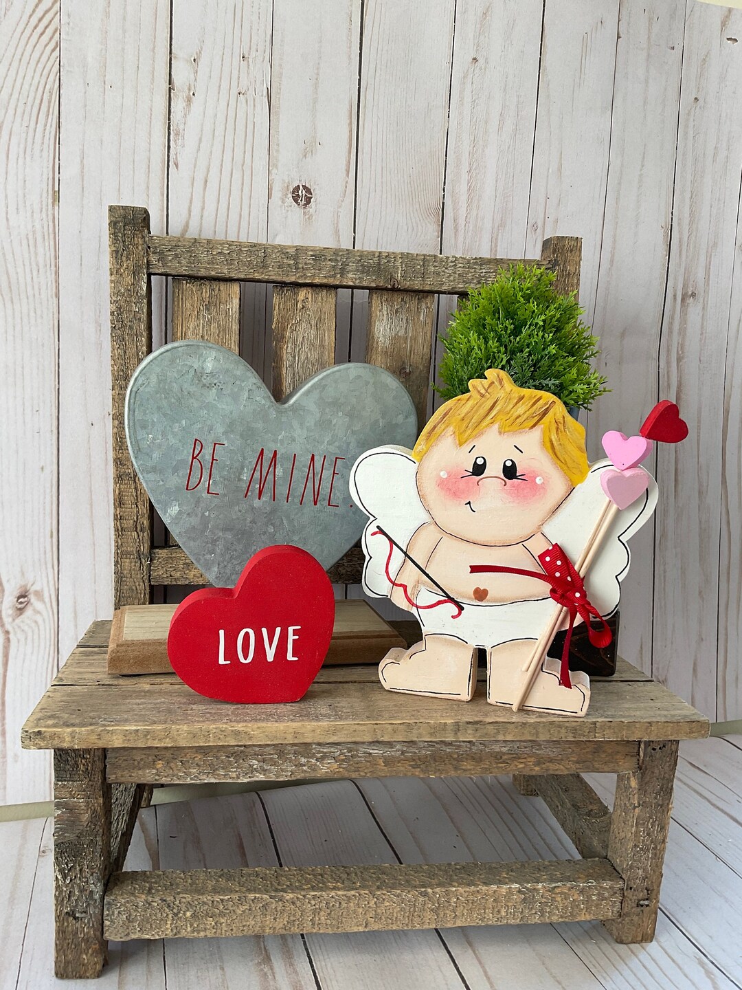 Handmade Cupid Shelf Sitter, Valentine's Day Tiered Tray Decor - Etsy