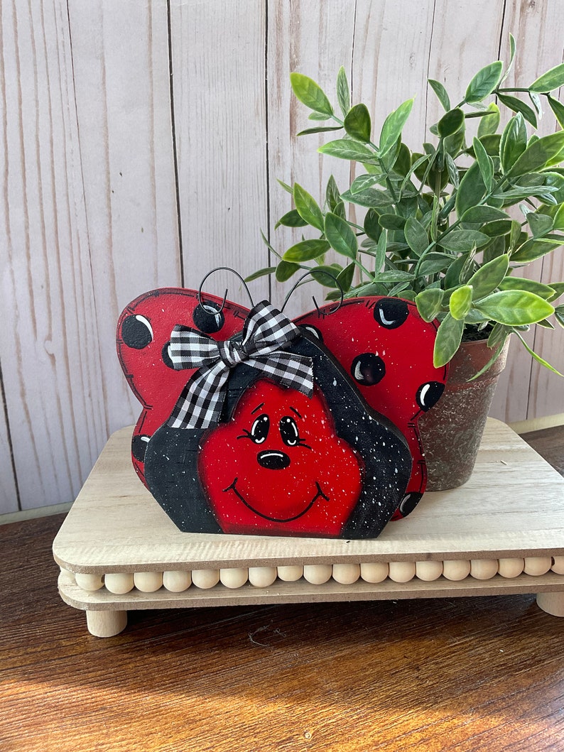 Ladybug Decor, Bee Decor, Wood Ladybug, Wood Bee, Summer Decor, Garden ...