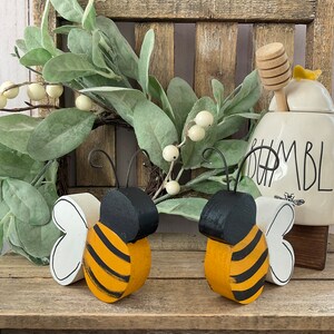 Wood Bee Hive With Bees, Bee Decor, Bee Tiered Tray, Spring Tiered Tray ...