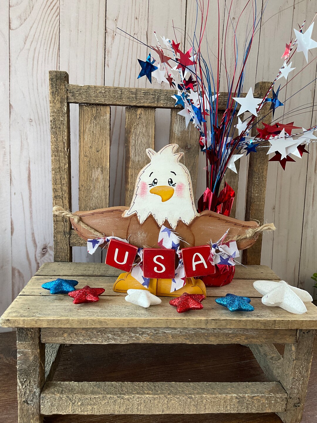 Wood Eagle Shelf Sitter, Patriotic Decor, July 4th Decor, Americana ...