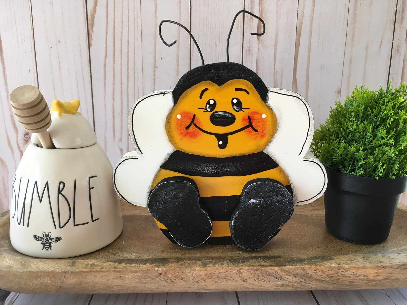 Bee Shelf Sitter, Bee Decor, Bee Tiered Tray, Summer Decor, Garden ...