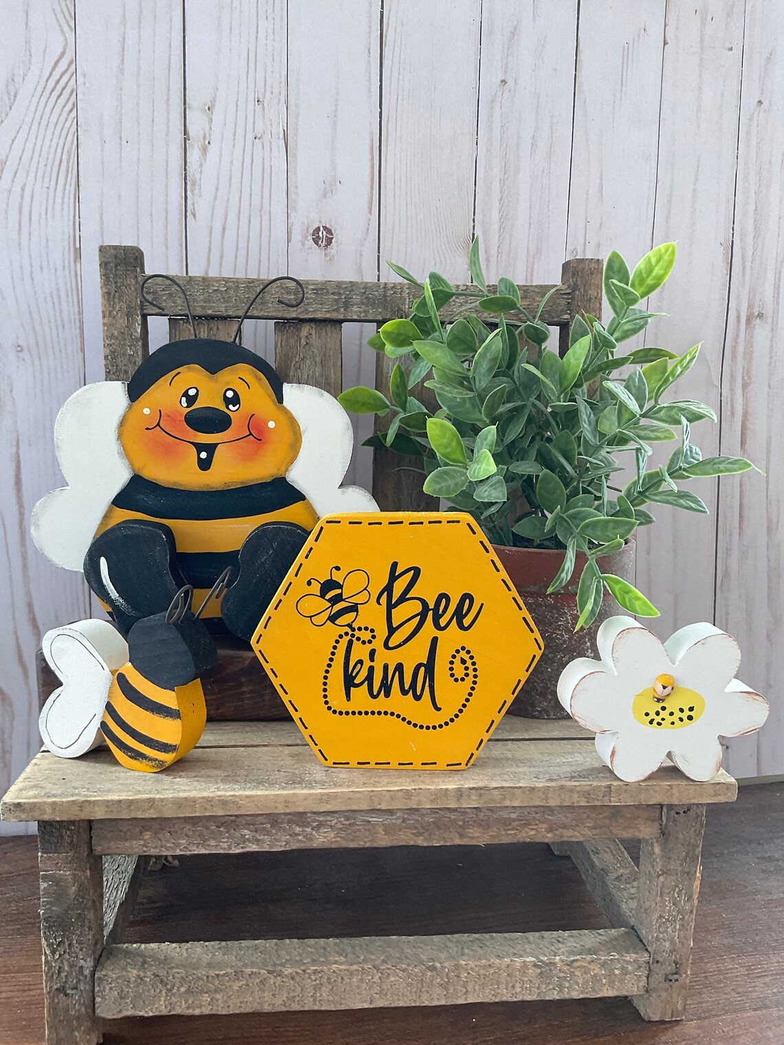 Bee Kind Wood Sign Hexagon Sign Bee Decor Summer Decor - Etsy
