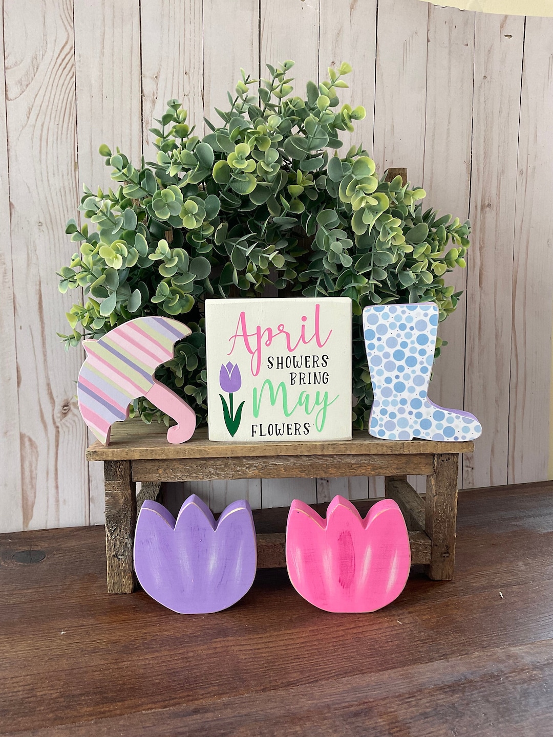 April Showers Bring May Flowers Bundle, Spring Tiered Tray, Tiered Tray ...