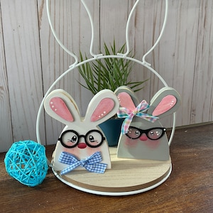 Wood Bunny With Glasses, Nerdy Bunny, Brainy Bunny, Easter Rabbit ...