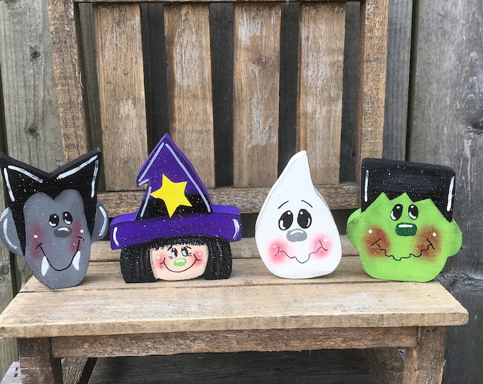 Halloween Spooky Friends, Wood Halloween Shapes, Halloween Decor ...