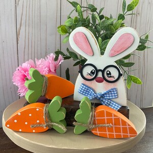 Wood Bunny With Glasses, Nerdy Bunny, Brainy Bunny, Easter Rabbit ...