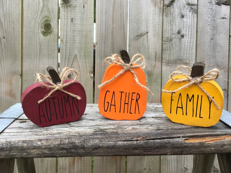 Double Sided Mini Fall Pumpkins Set, Tiered Tray, Fall Decor, Rae Dunn ...