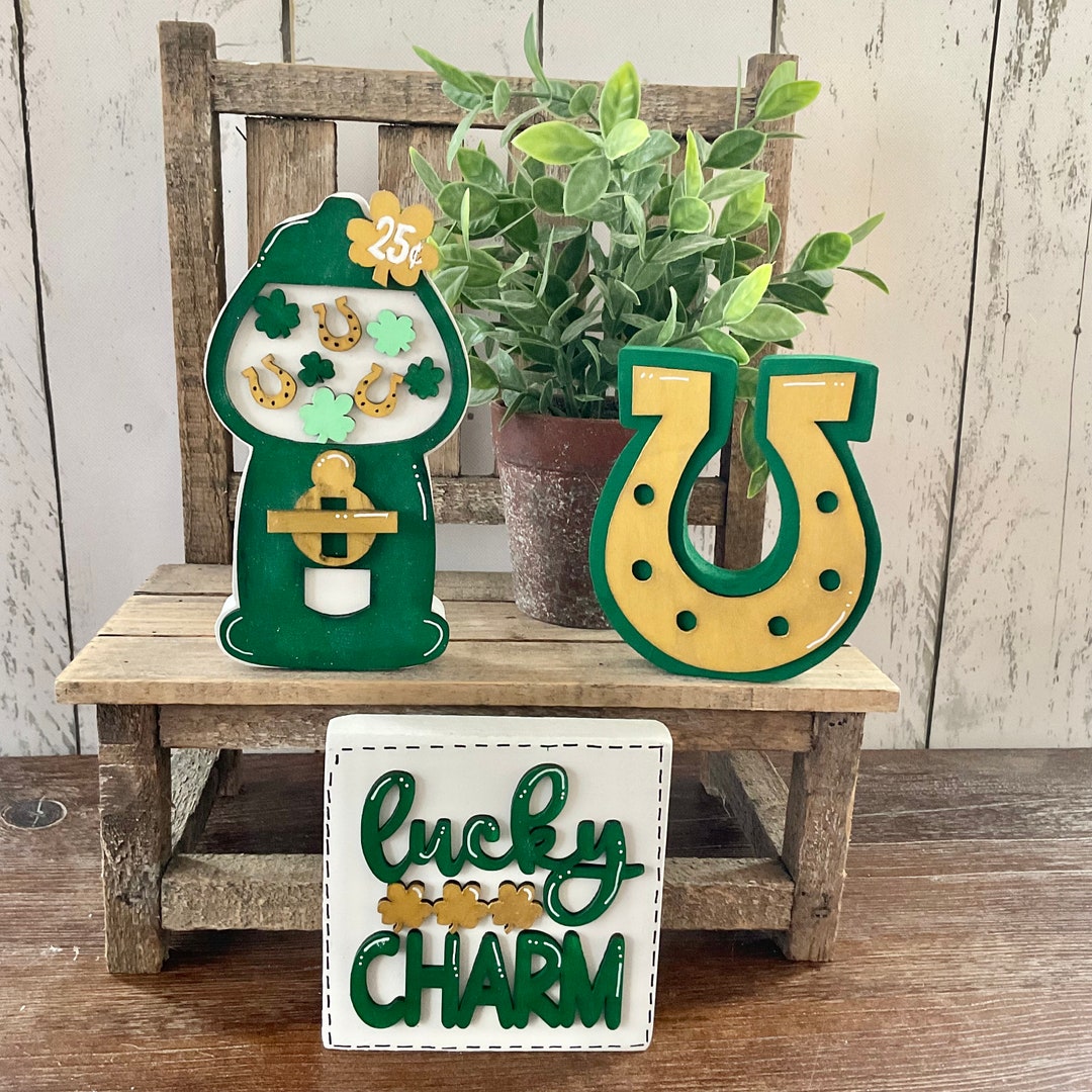 St. Patricks Day Decor, St. Patricks Day Tiered Tray Decor, Wood Irish ...