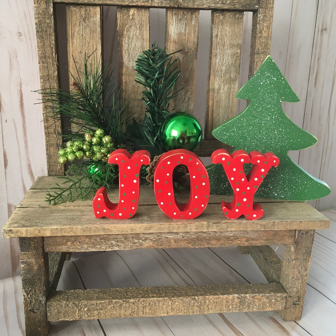 JOY Letters, Christmas Decor, Christmas Tiered Tray, JOY - Etsy