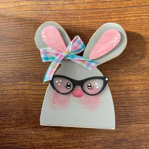 Wood Bunny With Glasses, Nerdy Bunny, Brainy Bunny, Easter Rabbit ...