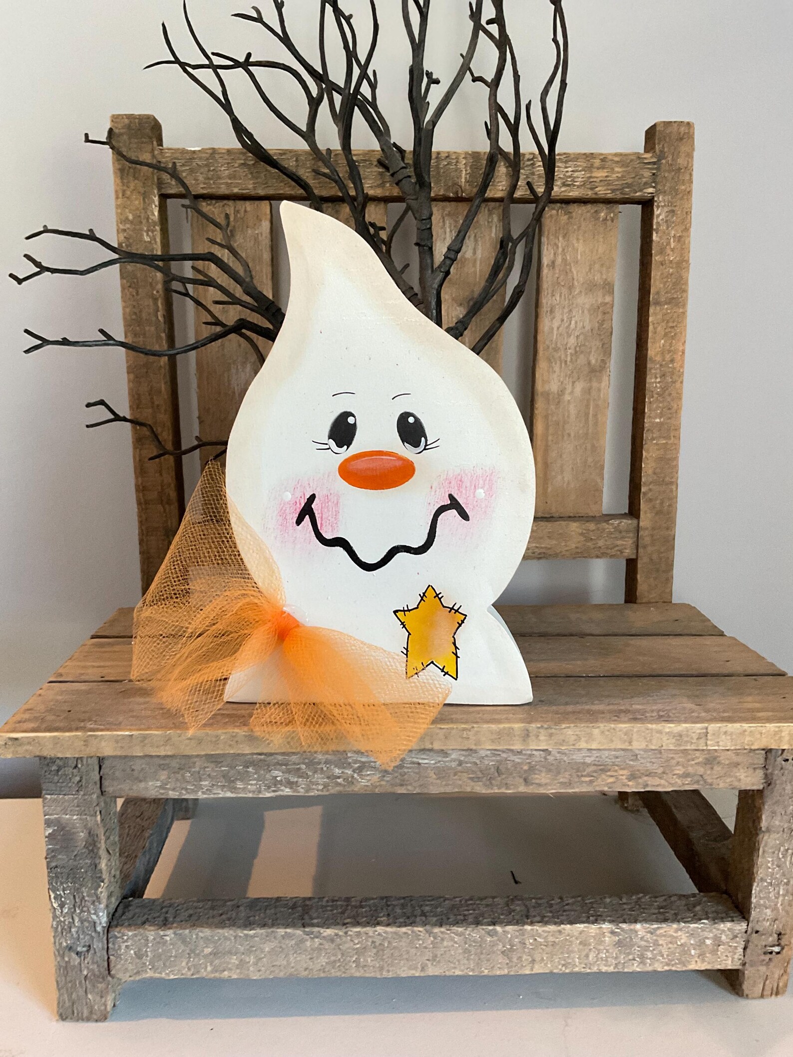 Booyah Wood Sign With Ghost - Handmade Halloween Decor, Cute Fall Shelf ...