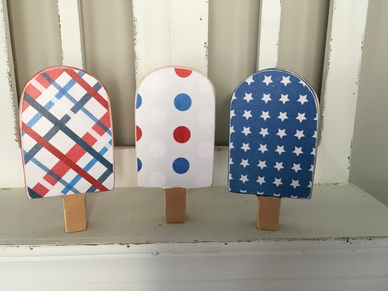 Set of 3 Patriotic Popsicles, 4th of July, Patriotic Popsicles, Summer ...