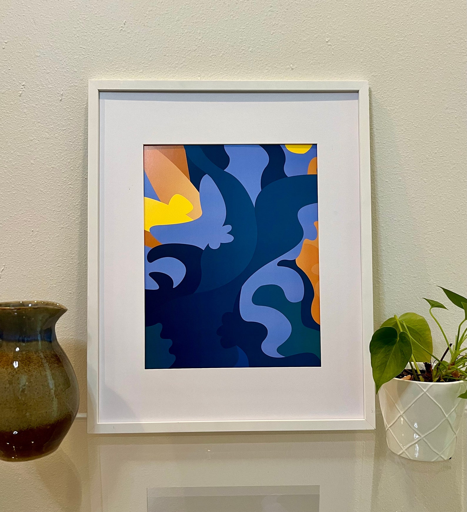 Abstract Blue Ocean Illustration - Etsy