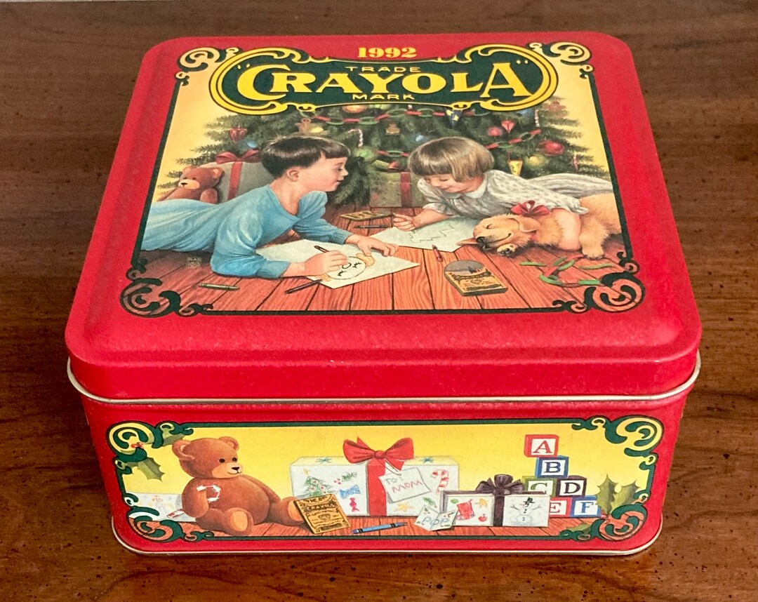 Vintage Crayola Collectible Holiday Tin - 1992 - Binney & Smith Inc. - Etsy