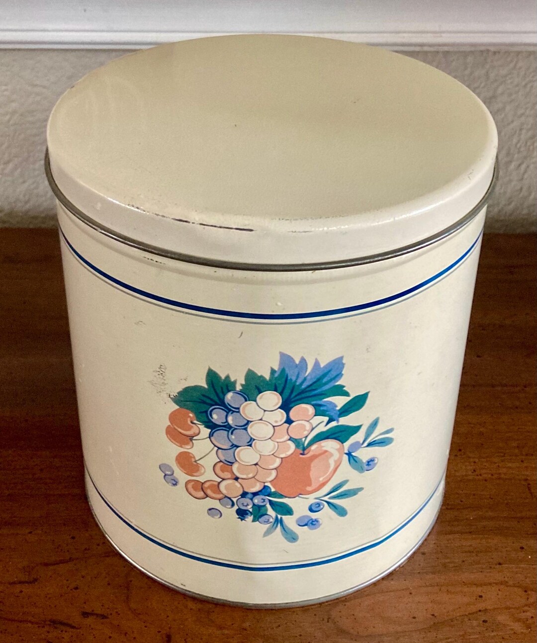 Vintage Ballonoff Decorated Floral Tin - Floral Motif - Floral Canister ...