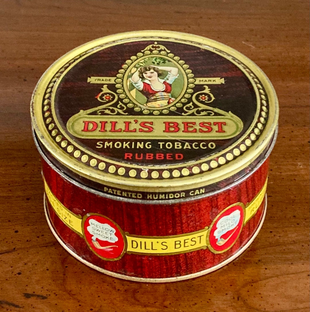 Vintage Dill’s Best Rubbed Smoking Tobacco Tin/can - Patented Humidor ...