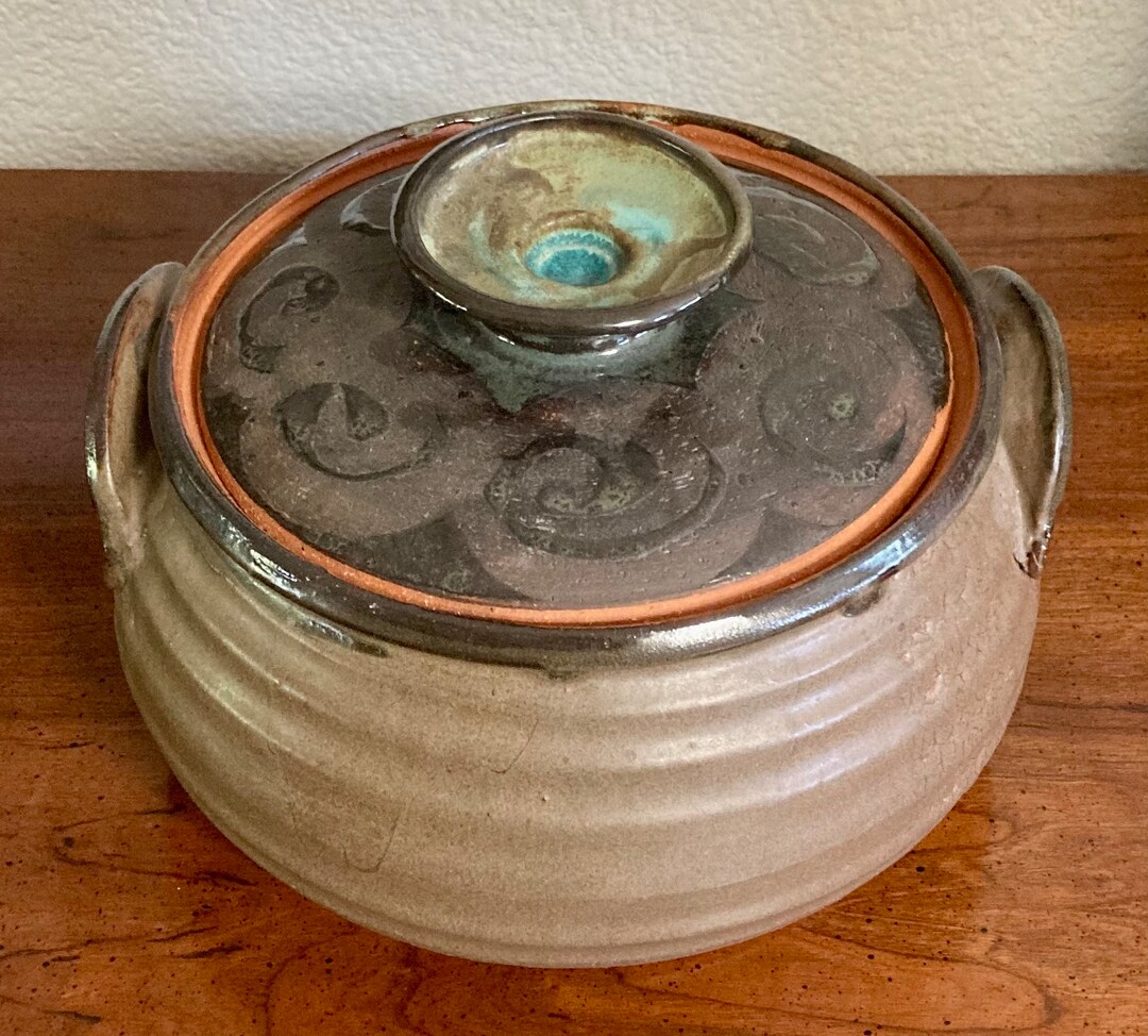 Vintage Large Hand Thrown Cooking Pot - Terracotta Pot - Large Ceramic ...