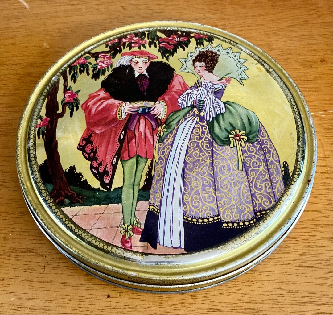 Vintage Canco Queen Anne Candy Co. Tin - Medieval Royalty Motif ...