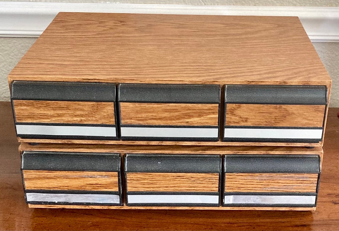 Vintage Audio Cassette/tape Stackable Faux Wood Cases - Set of 2 - 1980 ...
