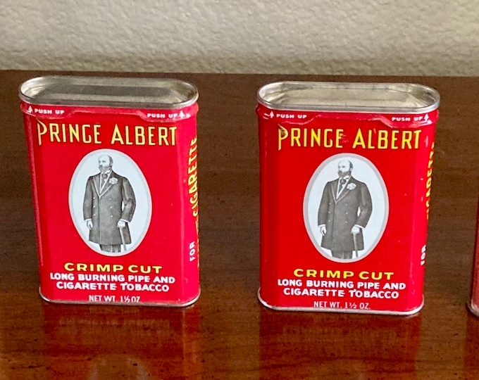 Vintage Prince Albert Smoking Tobacco Tins - Red Metal Containers - Lot ...