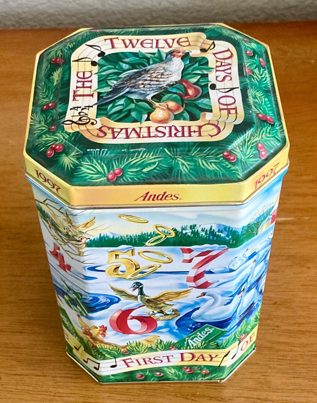 Vintage Andes Mints twelve Days of Christmas Holiday Metal Tin 1997 - Etsy