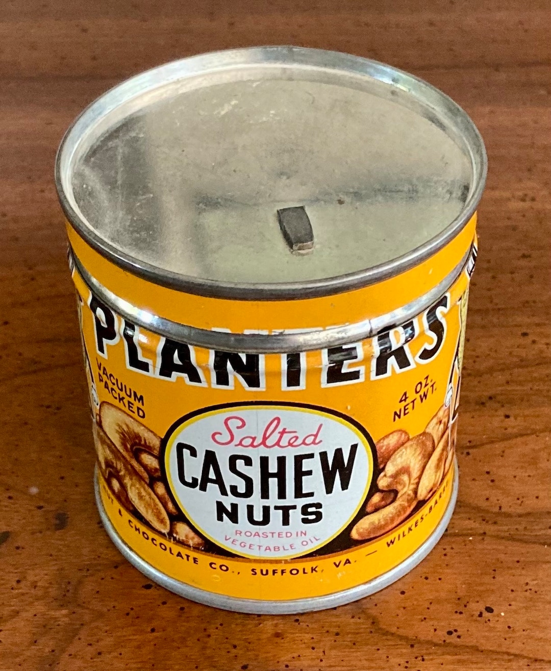 Vintage Planters Salted Cashew Nuts 4oz. Tin/canister - 1944 - Mr ...