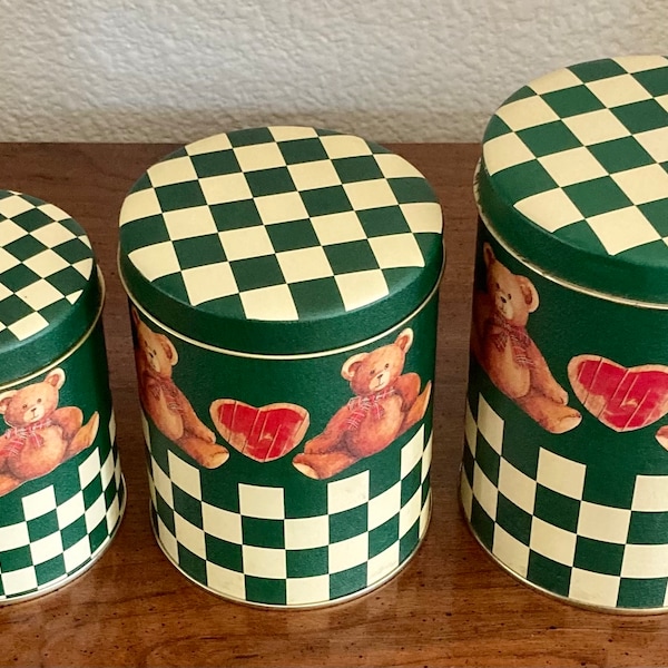 Checkered Canister Set - Etsy