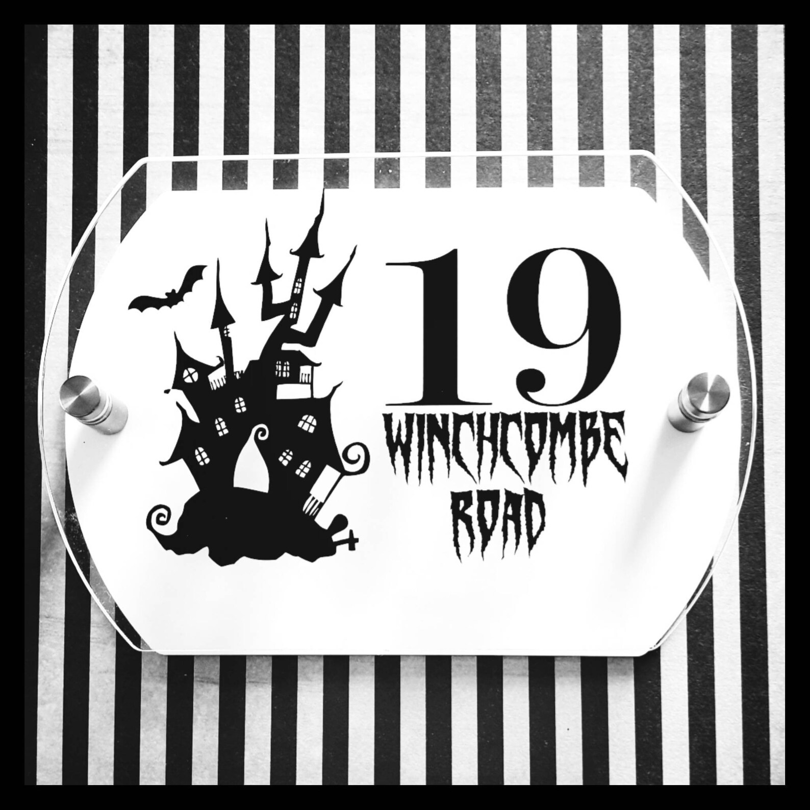 Door Number Sign Haunted House and Creepy Text Design Gothic - Etsy UK