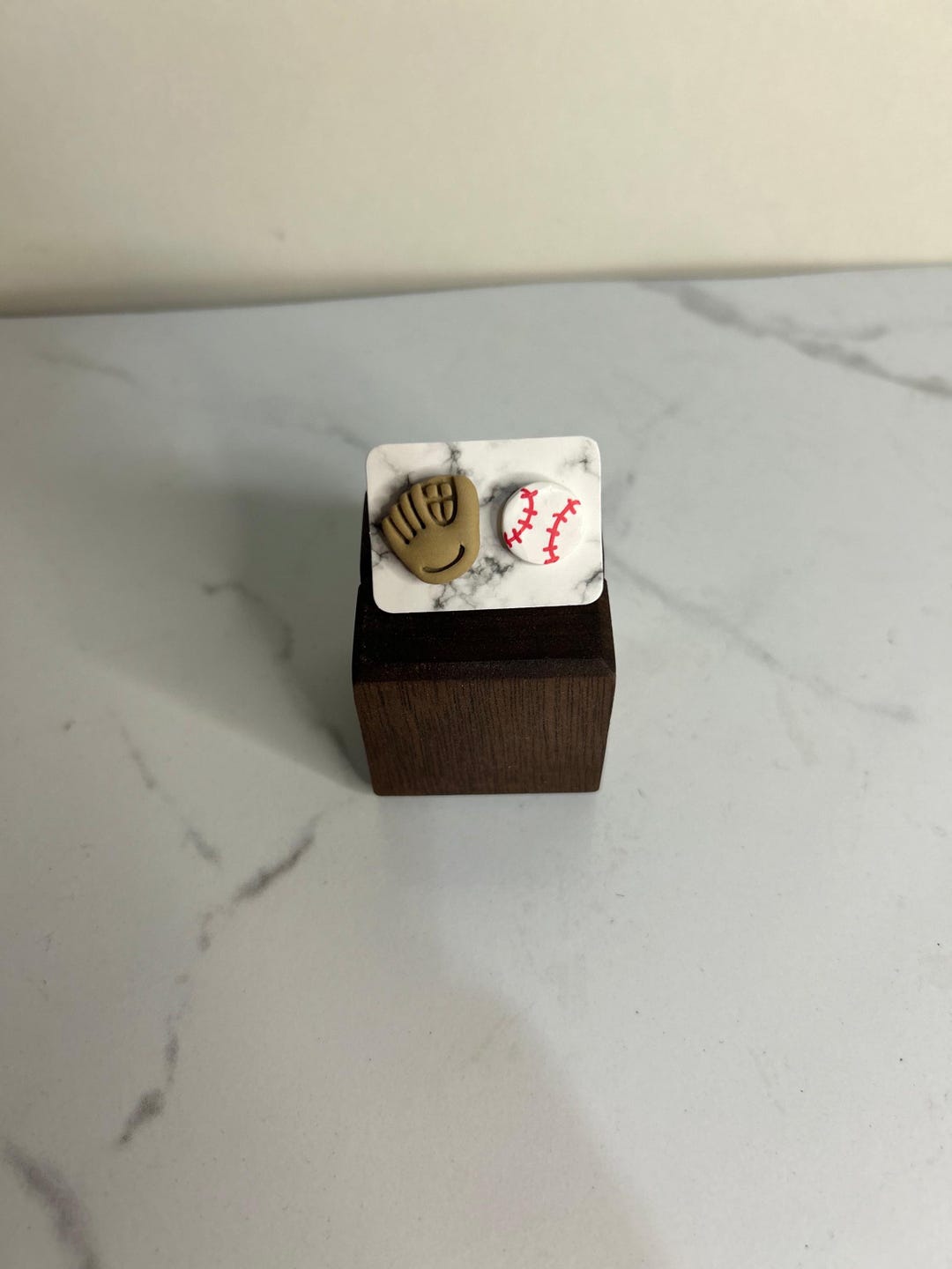 Baseball Polymer Clay Studs - Etsy