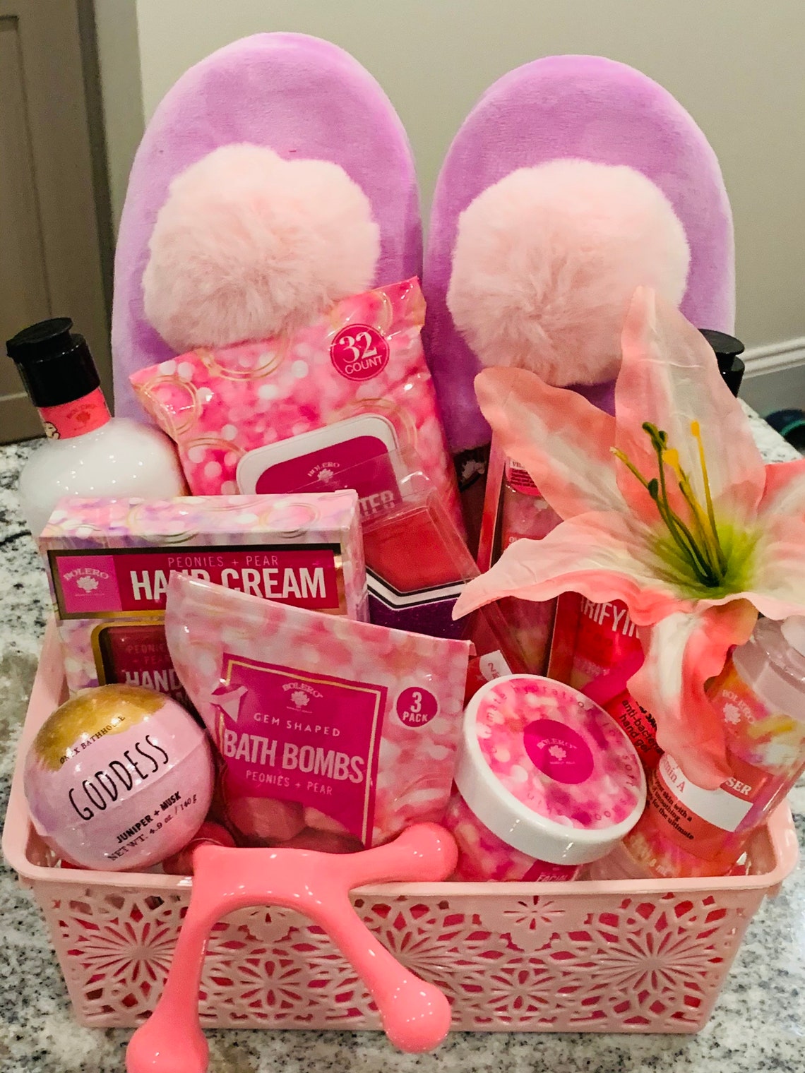 Pink Spa Gift Basket - Etsy