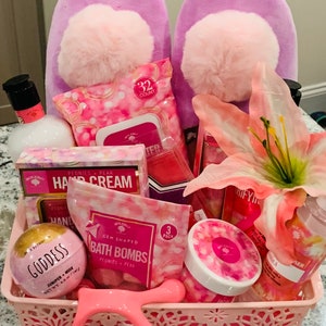 Pink Spa Gift Basket - Etsy
