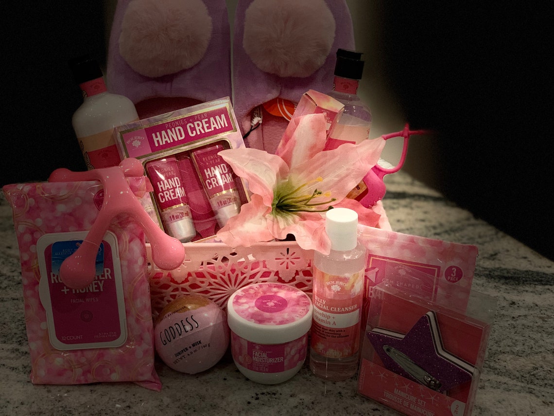 Pink Spa Gift Basket - Etsy