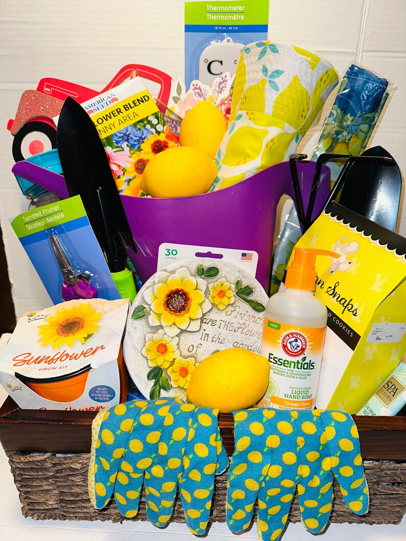 Lemon Themed Gardening Gift Basket - Etsy