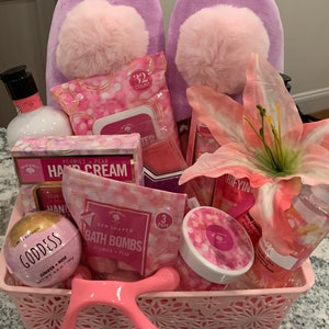 Pink Spa Gift Basket - Etsy