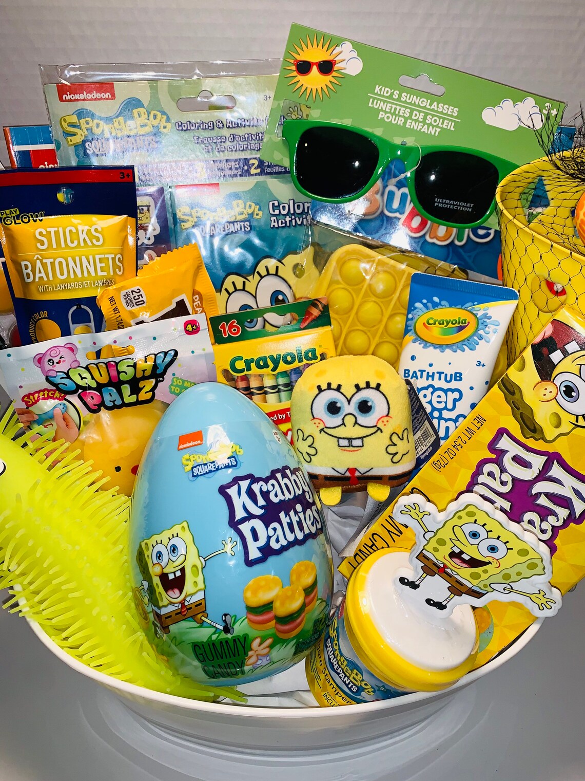 Pre-filled Spongebob Gift Basket With Mega Egg - Etsy