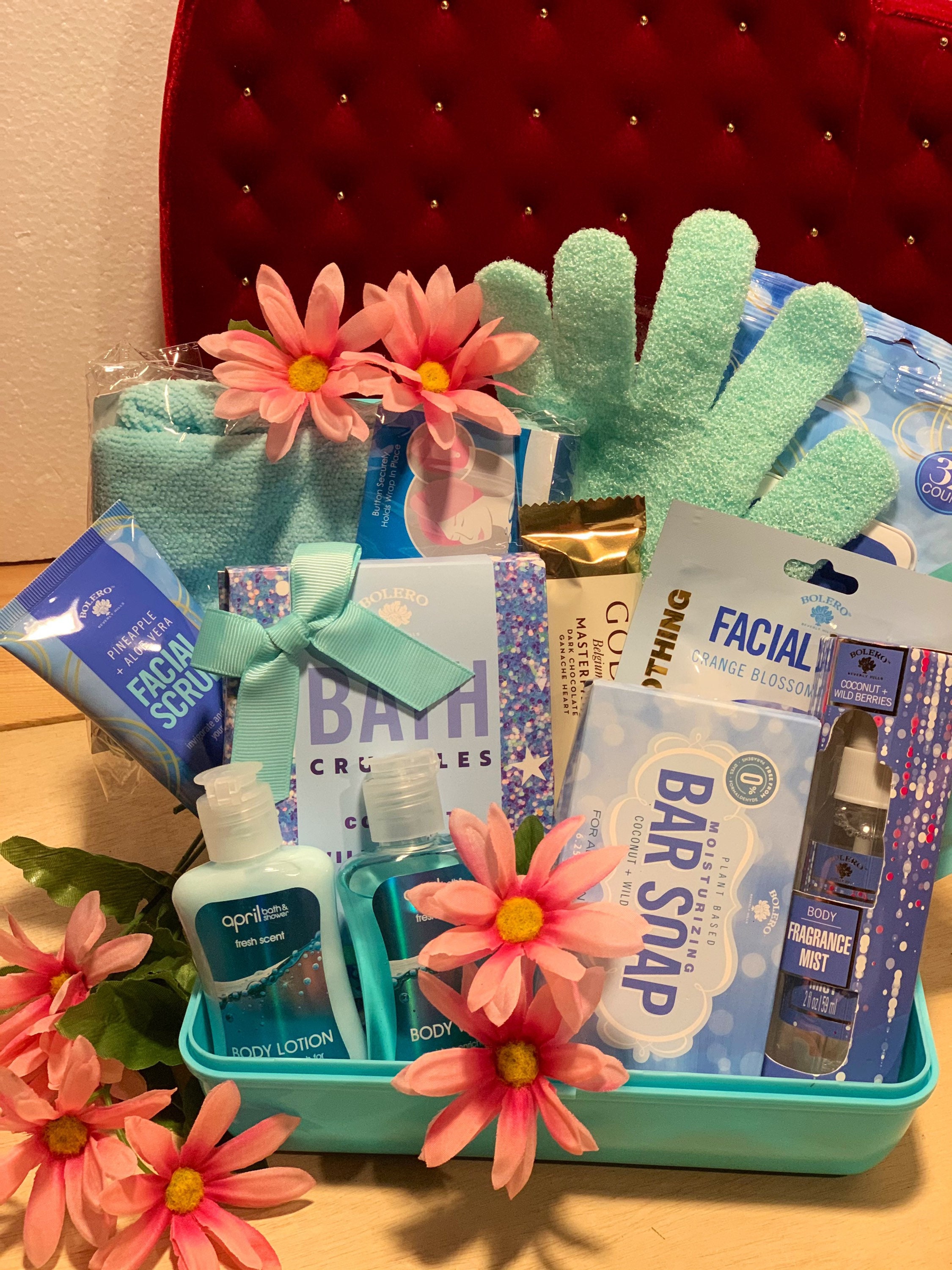 Blue Spa Gift Basket Treat Selfcaregifts for Her ...