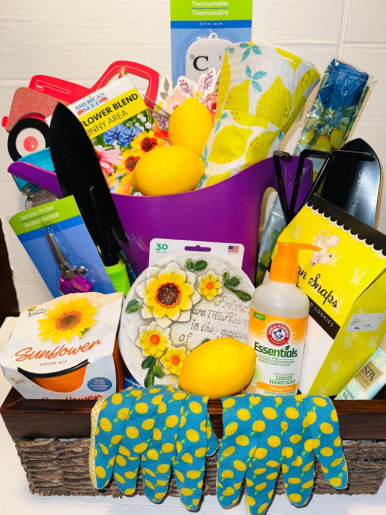 Lemon Themed Gardening Gift Basket - Etsy