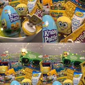 Pre-filled Spongebob Gift Basket With Mega Egg - Etsy