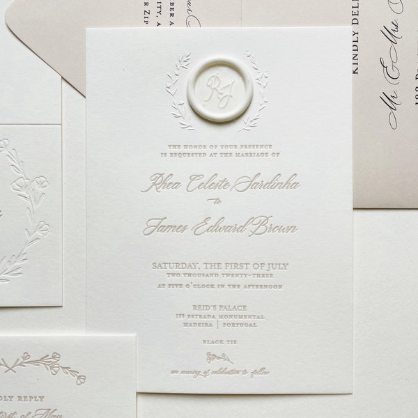 Embossed Wedding Invitations - Etsy