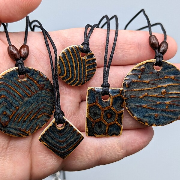 Ceramic Pendant Necklace - Etsy