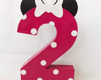 Minnie Mouse Glitter Stand up Number-cake | Etsy