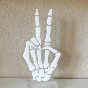 Acrylic Skeleton Peace Hand Sign-3d Halloween Decor-bones-chic-deuces ...