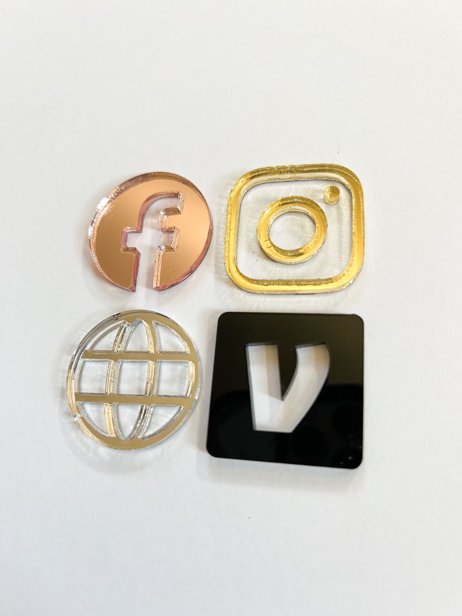 Acrylic Social Media Icons-diy-small Business Sign-market-logo-mirror ...