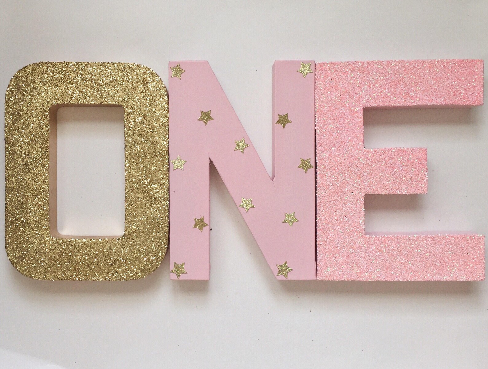 Pink and Silver Stand up one Letter Sign-first - Etsy