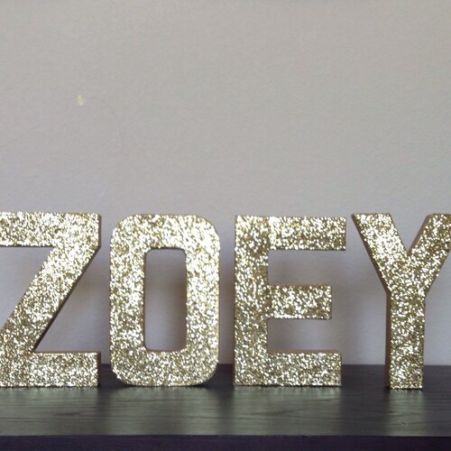 Gold Glitter Stand up Name photo Prop Party Decor Home - Etsy