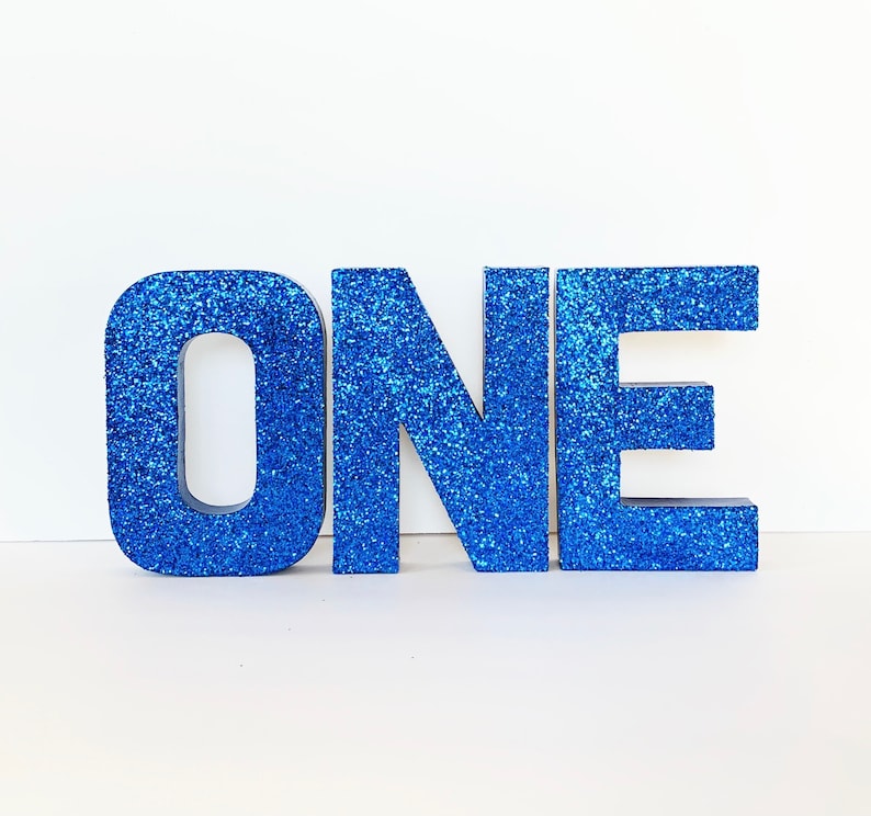 Gold Glitter Stand up ONE Letter Sign-first Birthday-photo - Etsy