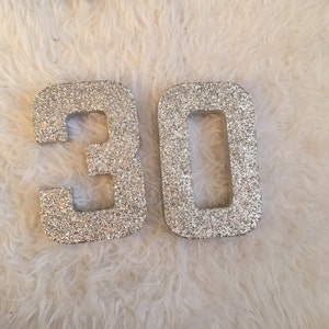 Silver Gold Glitter 30th Birthday-anniversary-stand up Paper Mache ...