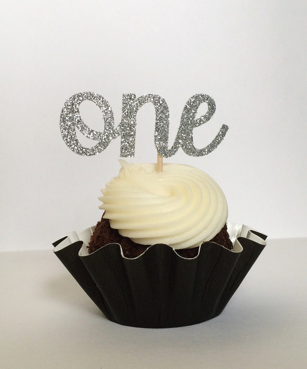 Glitter ONE Cupcake Toppers 1st Birthday First Birthday - Etsy