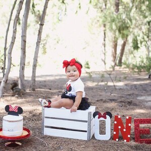 Minnie Mouse Glitter Stand up "one" Letter Sign- 1st First Birthday ...